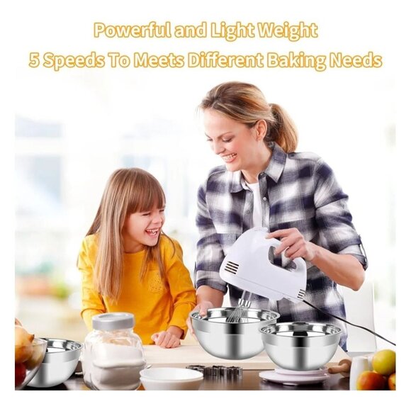 Boutique | Kitchen | Premium Hand Mixer Electric Mixing Bowls Set ...